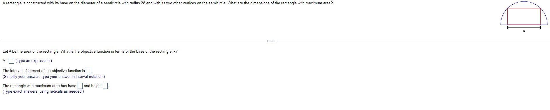 [Solved]: A rectangle is constructed with its base on the