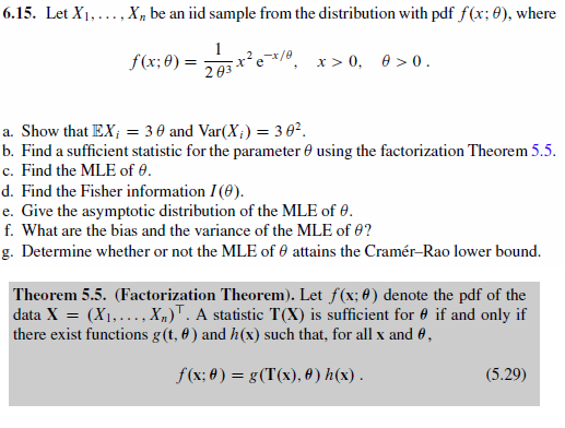 Solved 6.15. Let XI. . . . . Xn be an iid sample from the | Chegg.com