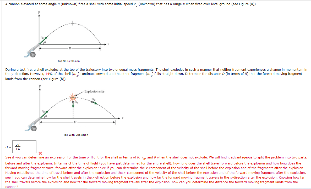 Solved A cannon elevated at some angle e (unknown) fires a | Chegg.com