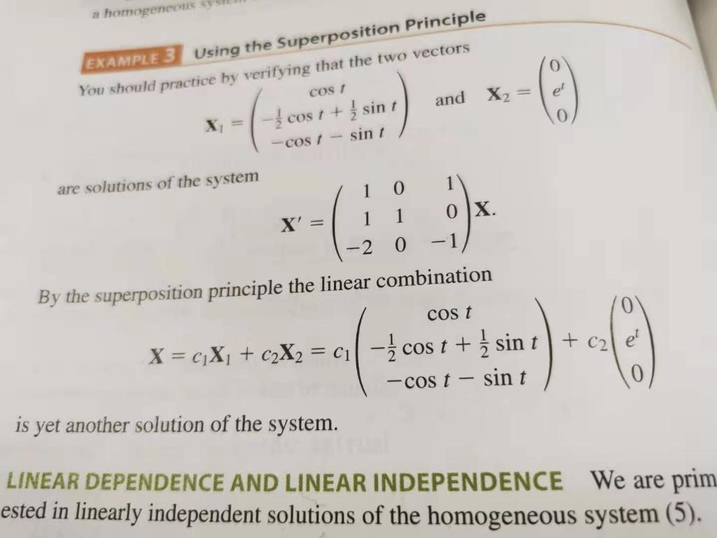 Solved a homogeneous O EXAMPLE 3 Using the Superposition | Chegg.com