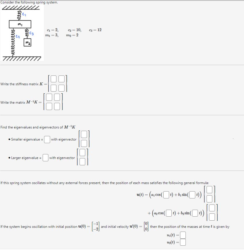 Solved Consider the following spring | Chegg.com