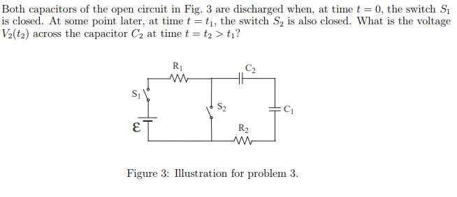 Solved Both capacitors of the open circuit in Fig. 3 are is | Chegg.com
