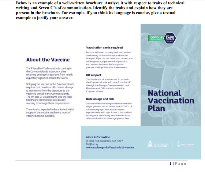 Solved Below is an example of a well-written brochure. | Chegg.com