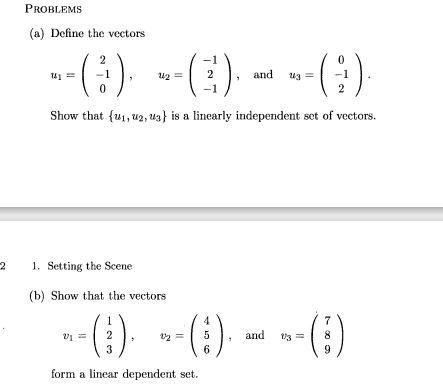 Solved (a) Define the vectors u1=⎝⎛2−10⎠⎞,u2=⎝⎛−12−1⎠⎞, and | Chegg.com