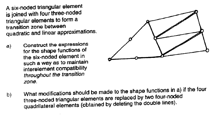 A six-noded triangular element is joined with four | Chegg.com
