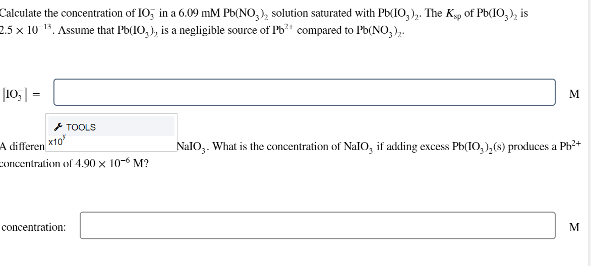 Solved Calculate the concentration of IO3−in a | Chegg.com
