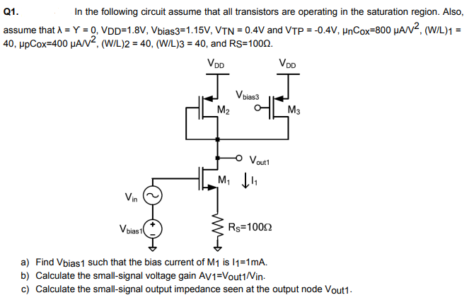 Solved Q1.In the following circuit assume that all | Chegg.com