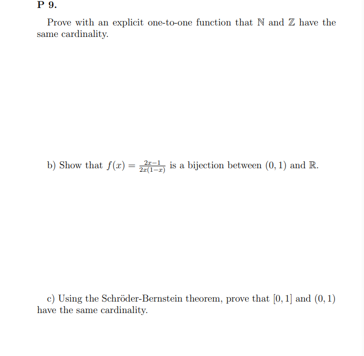 Solved Prove with an explicit one-to-one function that N and | Chegg.com