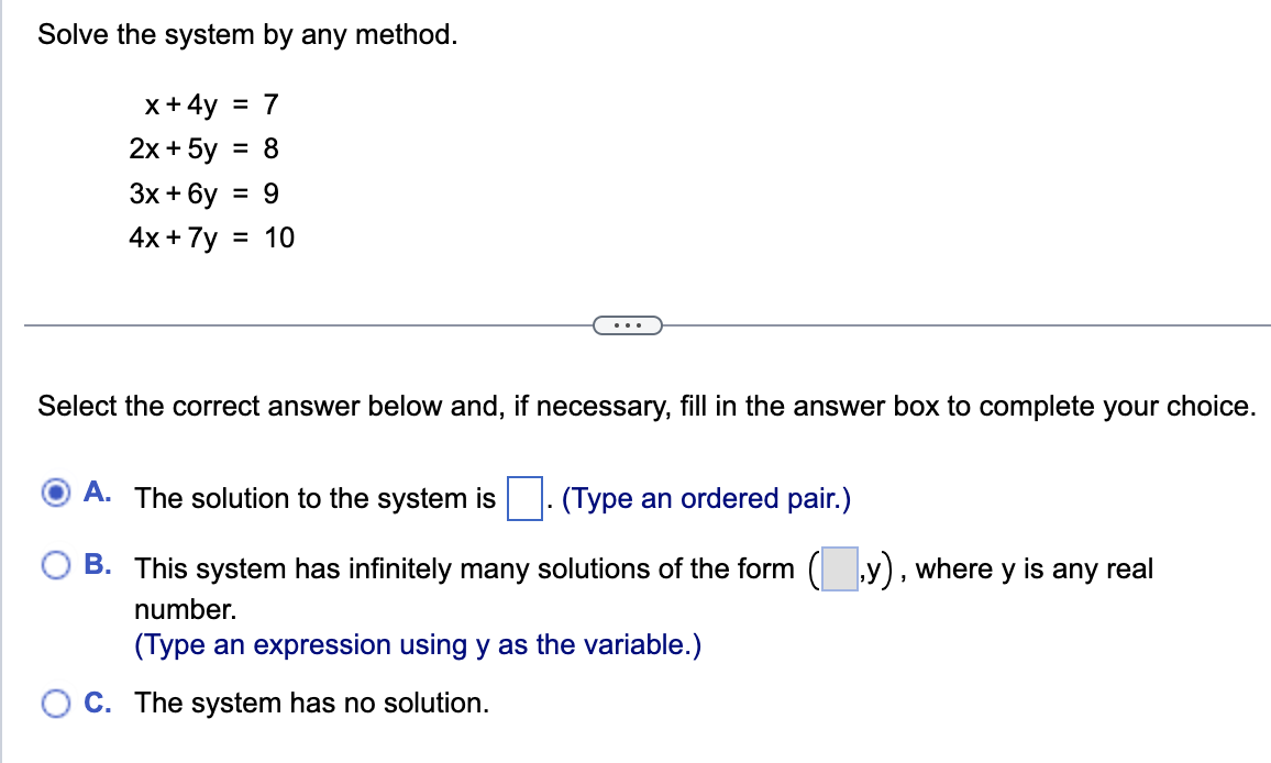 Solved Solve The System By Any
