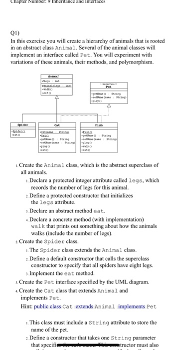 Solved Chapter Number:9 Inheitance and Interiaces Q1) In | Chegg.com