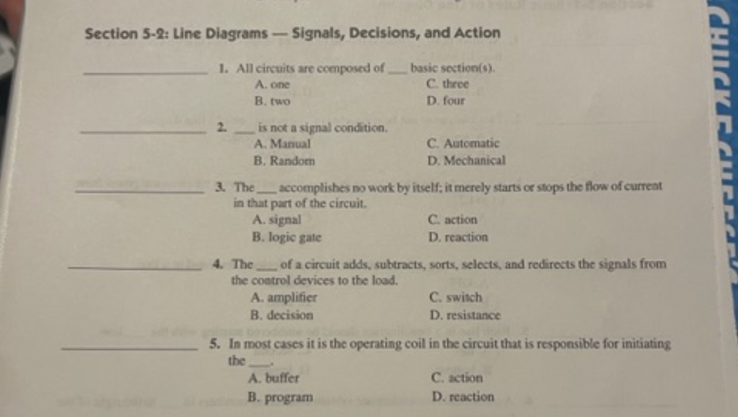 Solved Section 5-2: Line Diagrams - ﻿Signals, Decisions, and | Chegg.com