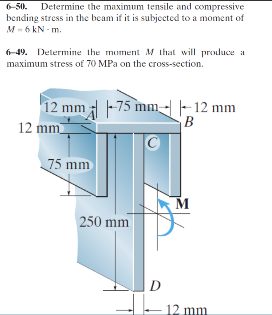 Solved 6 50 Determine The Maximum Tensile And Compressive
