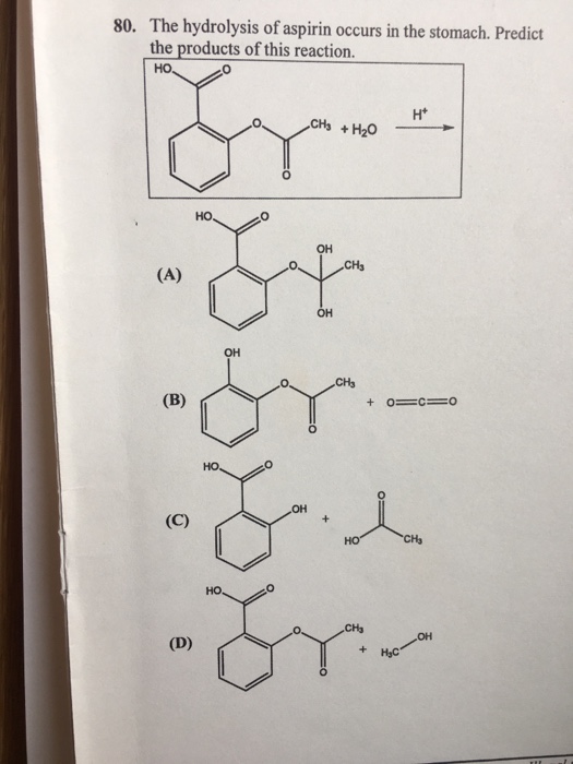 Solved The hydrolysis of aspirin occurs in the stomach. | Chegg.com
