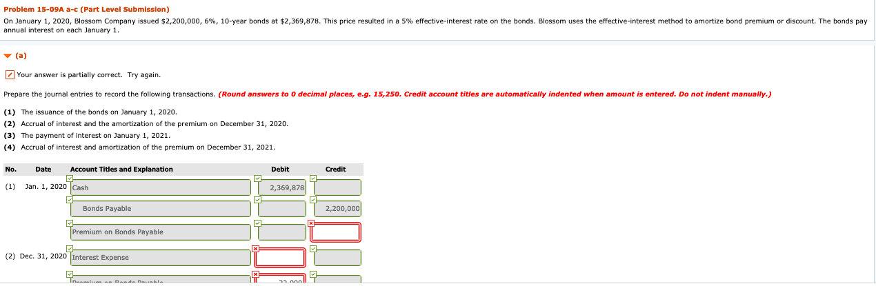 Solved Problem 15-09A a-c (Part Level Submission) On January | Chegg.com