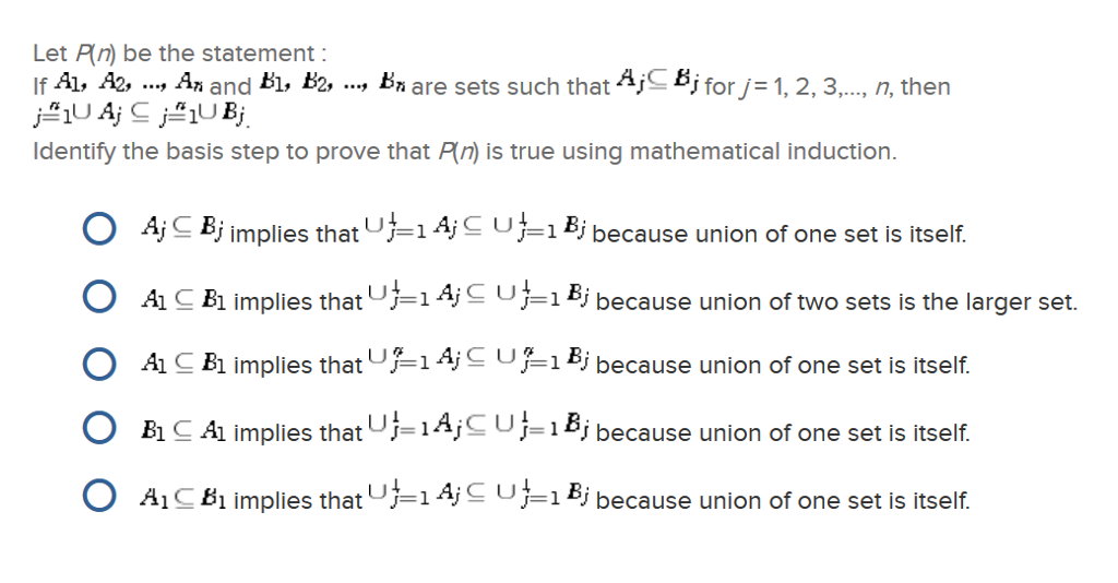 Solved Let Pn) be the statement If A, A ,An and , Bn are | Chegg.com