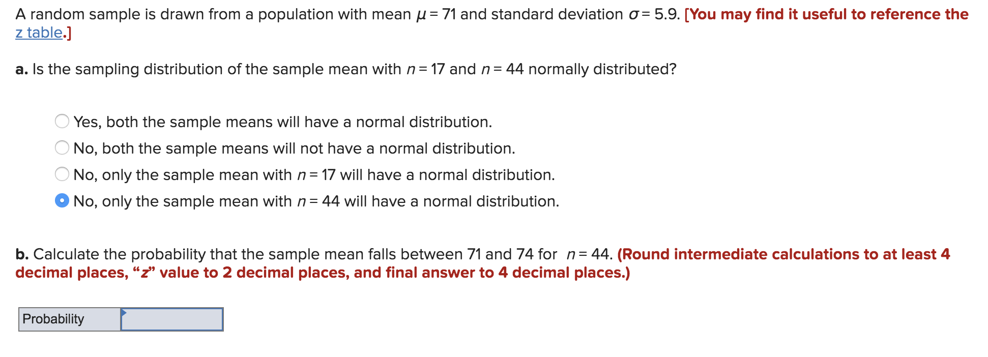 Solved A random sample is drawn from a population with mean | Chegg.com
