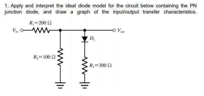 Solved 1. Apply and interpret the ideal diode model for the | Chegg.com