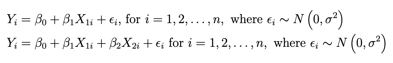 Solved Consider the following 2 linear regression | Chegg.com