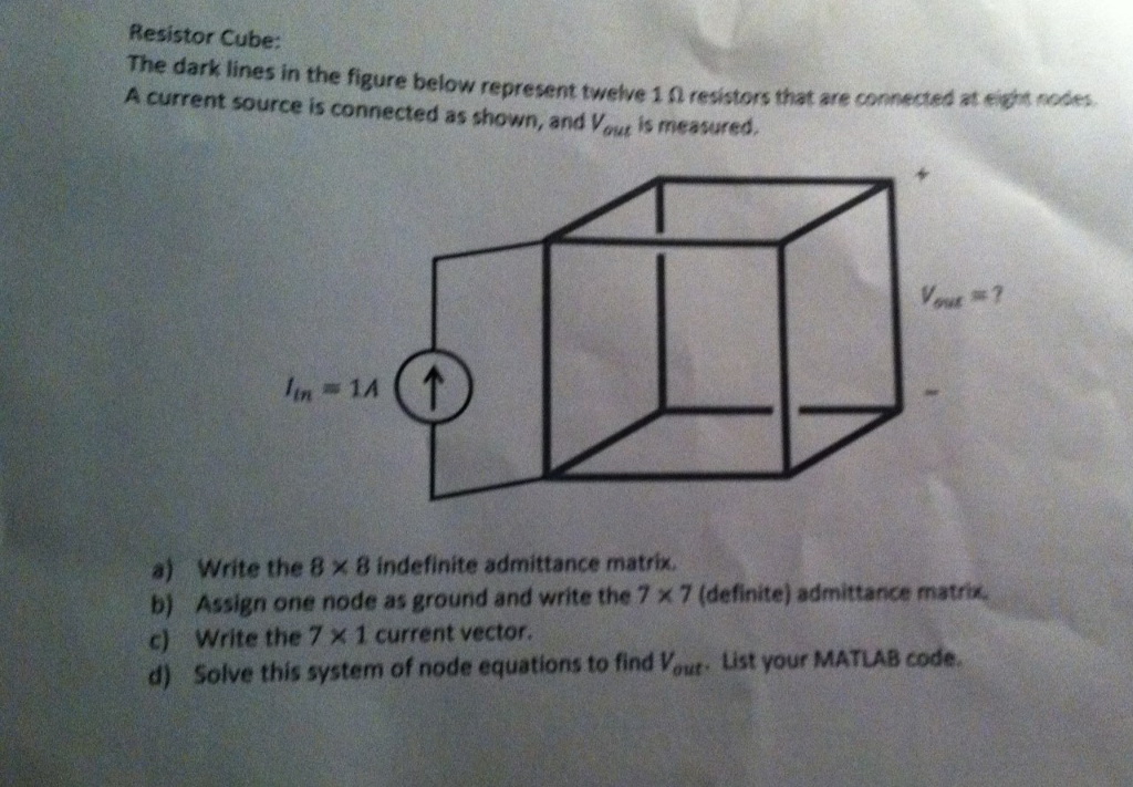 Solved Resistor Cube: The dark lines in the figure below | Chegg.com