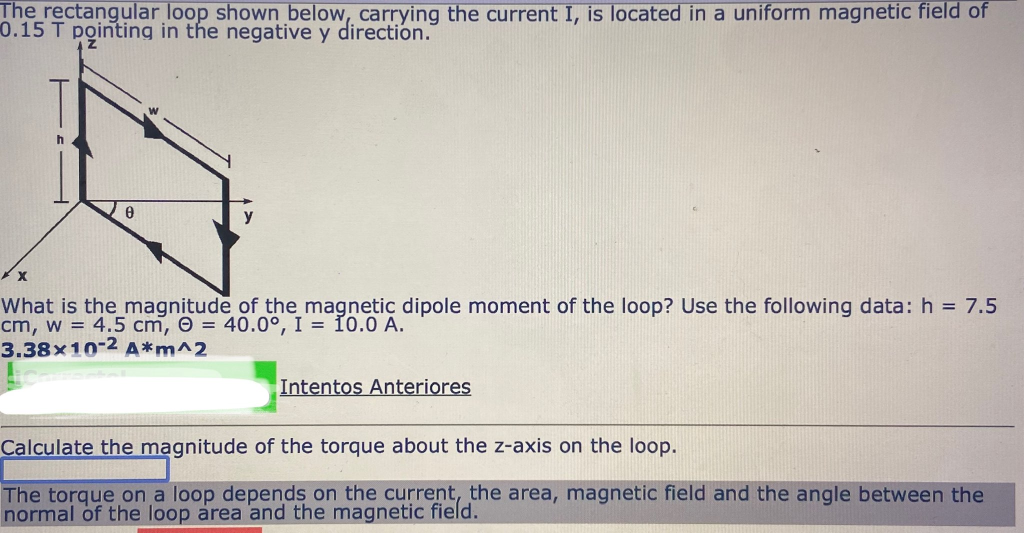Solved The rectangular loop shown below, carrying the | Chegg.com