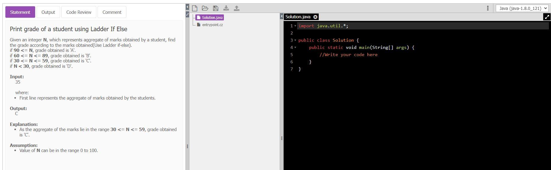 Solved Print grade of a student using Ladder If Else Given | Chegg.com