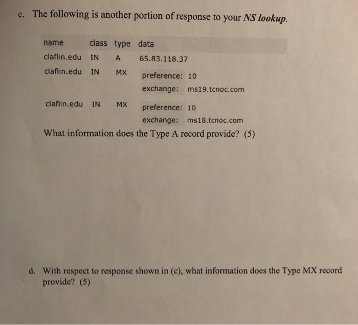 Solved You use the Whols Lookup, DNS Check and MX lookup on | Chegg.com