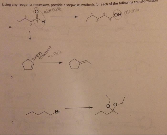 Solved Using any reagents necessary, provide a stepwise | Chegg.com