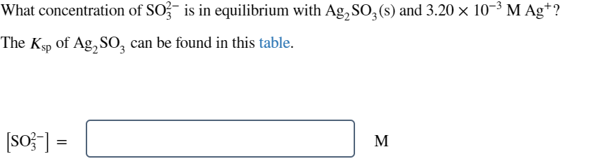 Solved What concentration of SO32− is in equilibrium with | Chegg.com