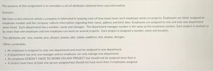 Solved The normalization part is already done ...left with | Chegg.com