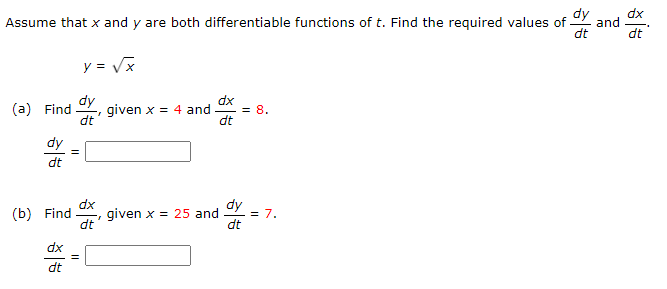Solved Assume that x and y are both differentiable functions | Chegg.com