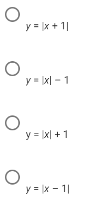 Solved Which equation describes the graph?y=∣x+1∣ y=∣x∣−1 | Chegg.com