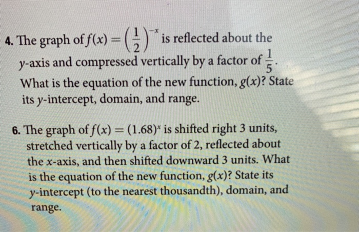 Solved is reflected about the y-axis and compressed | Chegg.com