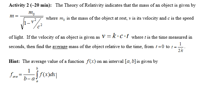 Solved Activity 2 (-20 min): The Theory of Relativity | Chegg.com