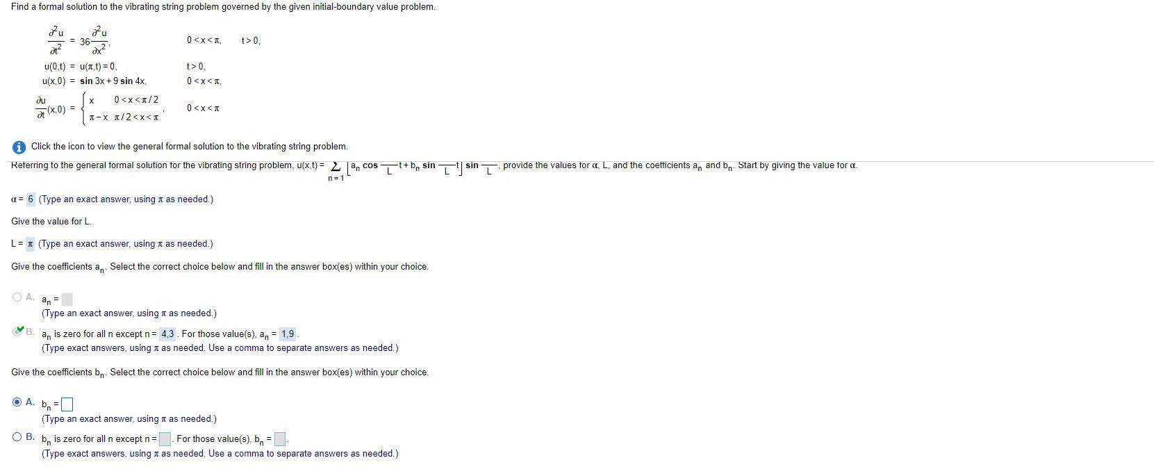 Solved Find A Formal Solution To The Vibrating String