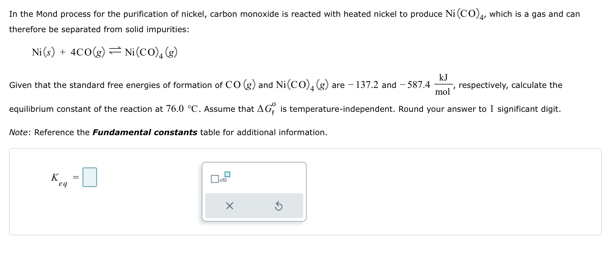 In the Mond process for the purification of nickel, | Chegg.com