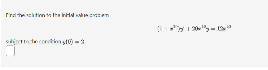 Solved Find the solution to the initial value problem | Chegg.com