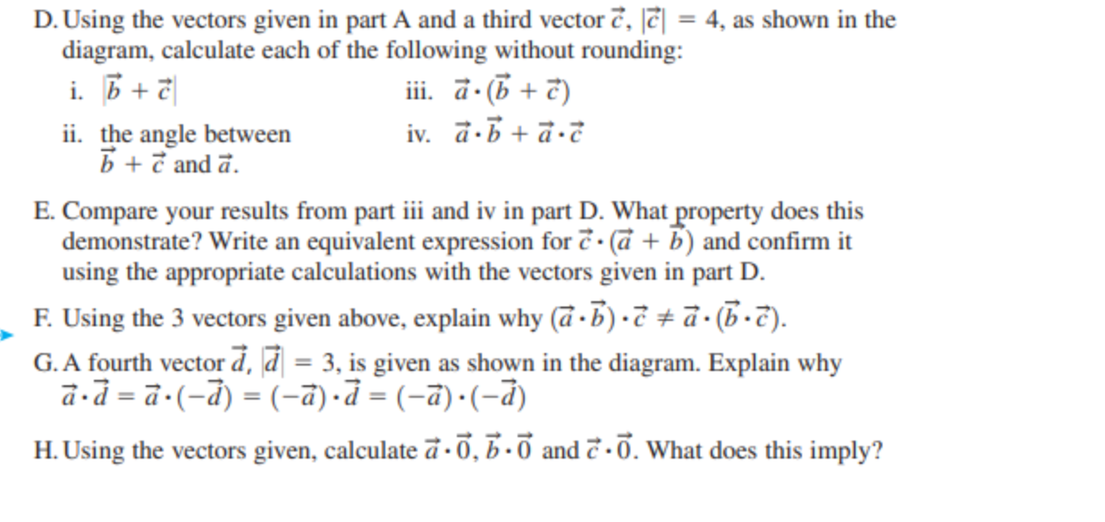 D. Using the vectors given in part A and a third | Chegg.com