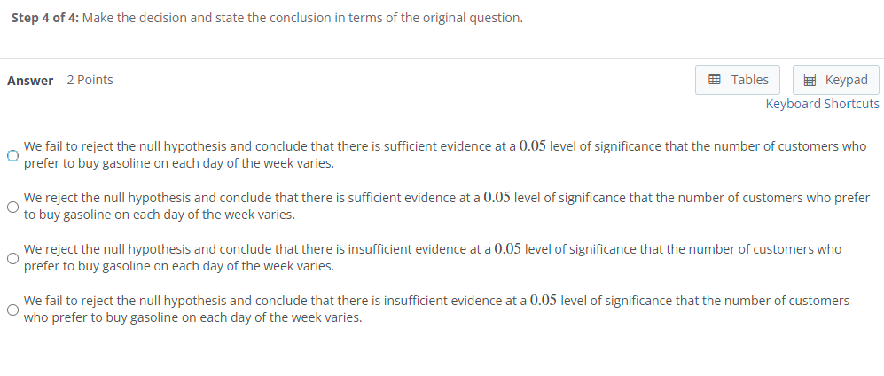 Solved A service station owner believes that equal numbers | Chegg.com