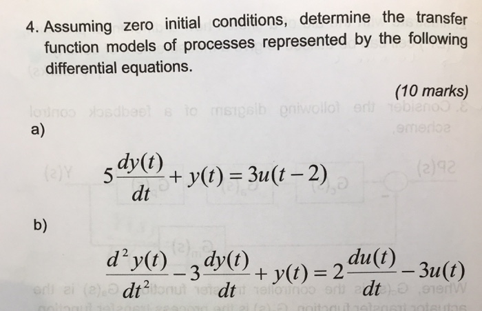 Solved the transfer function models of processes represented | Chegg.com