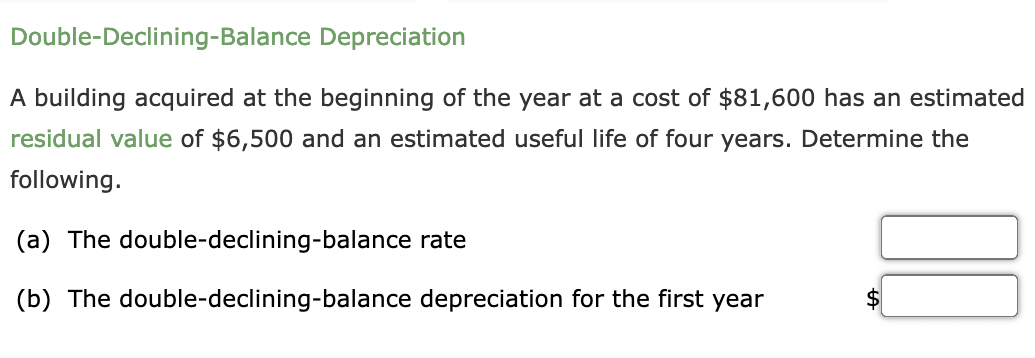 Solved Double-Declining-Balance Depreciation A building | Chegg.com