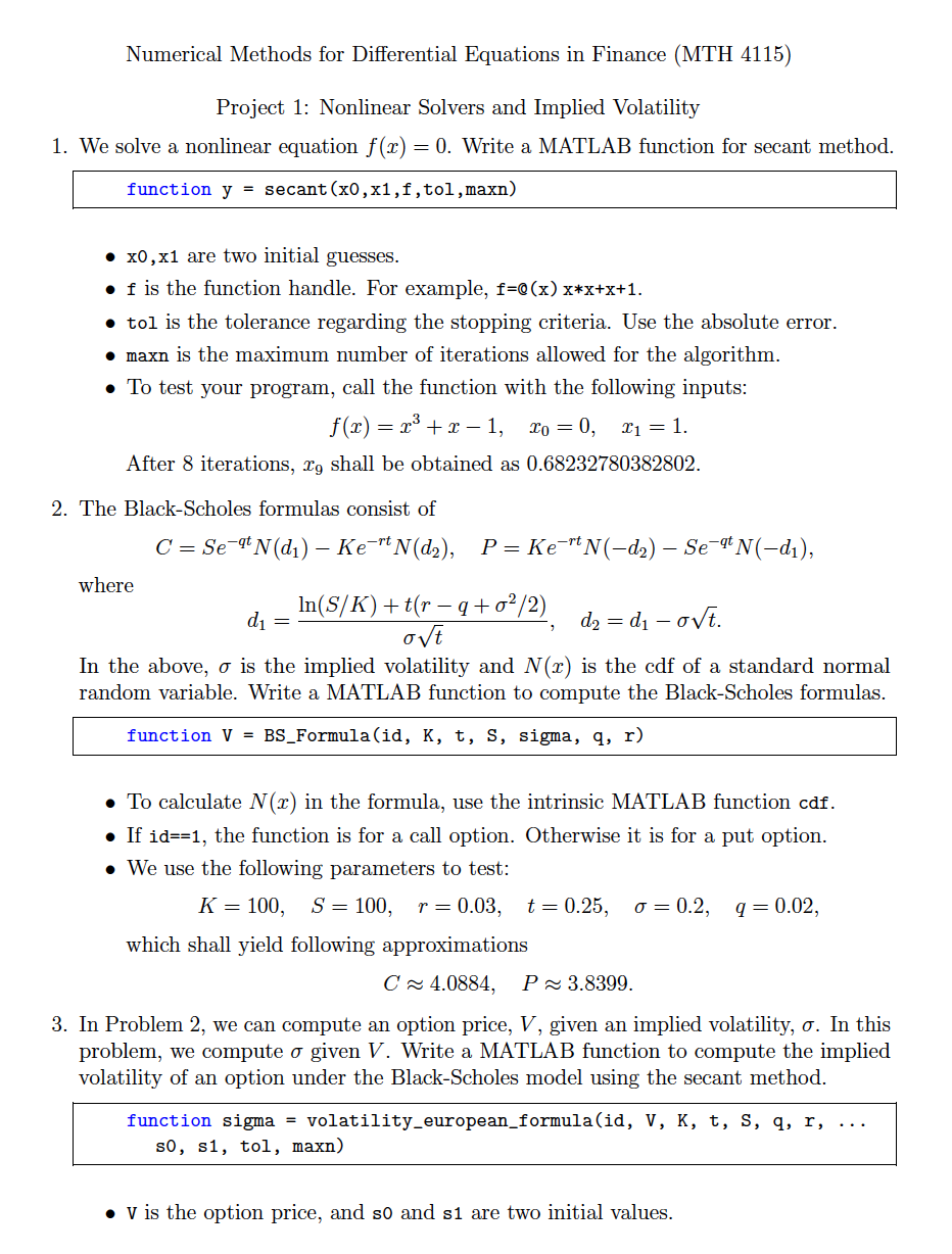 Solved Numerical Methods for Differential Equations in | Chegg.com