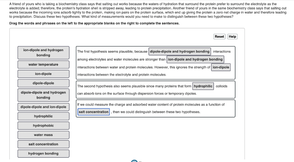 Solved A friend of yours who is taking a biochemistry class | Chegg.com
