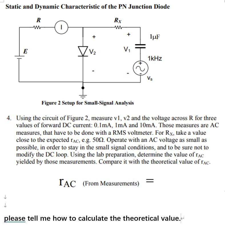 Solved Static and Dynamic Characteristic of the PN Junction | Chegg.com