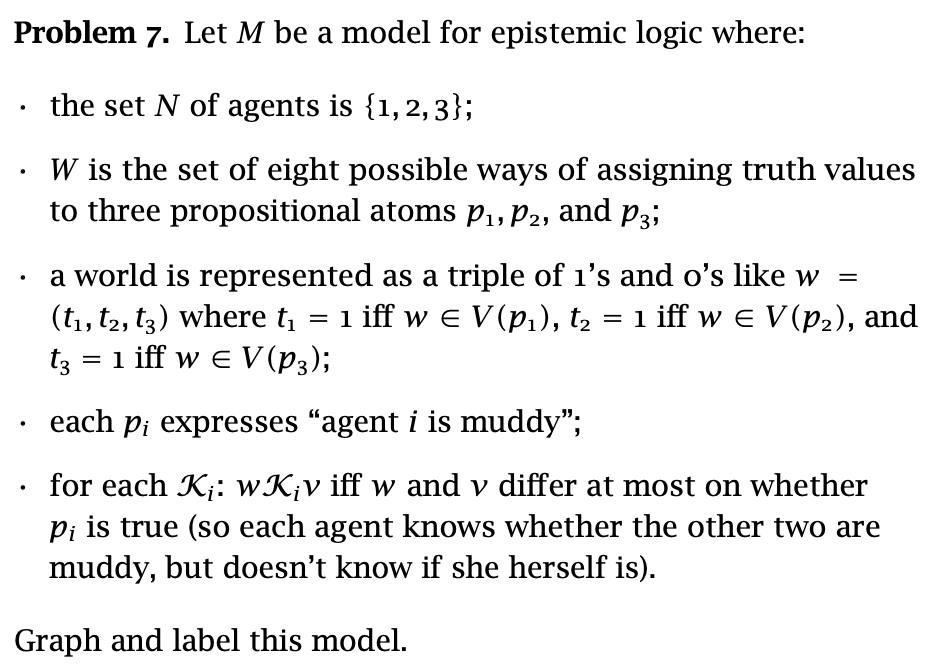 Problem 7. Let M be a model for epistemic logic | Chegg.com
