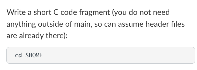 Solved Write a short C code fragment (you do not need | Chegg.com