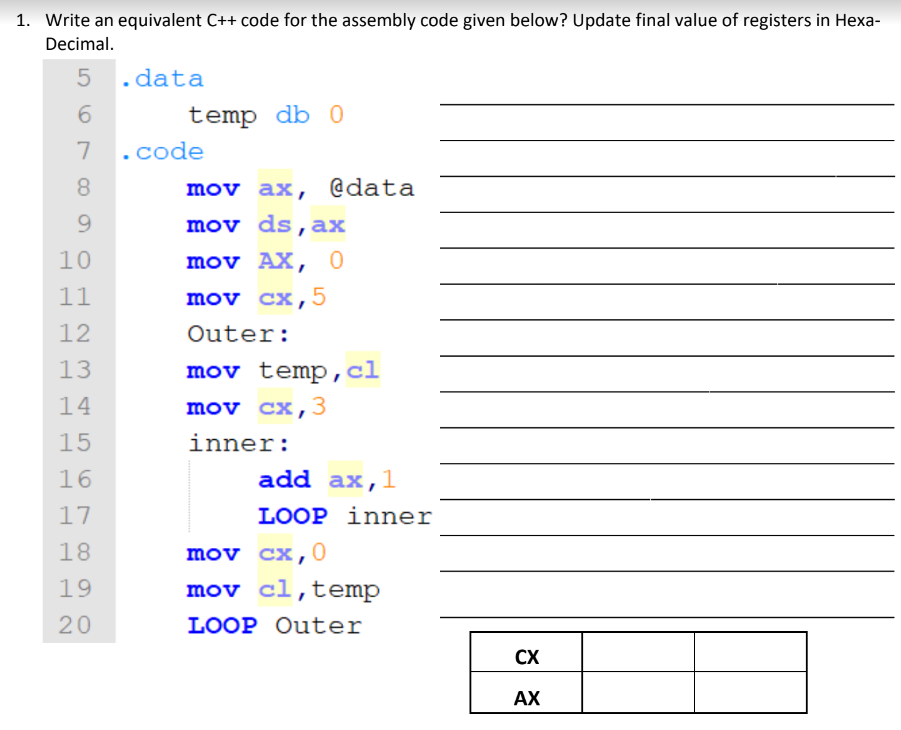 Solved kindly solve this question also update final value of | Chegg.com