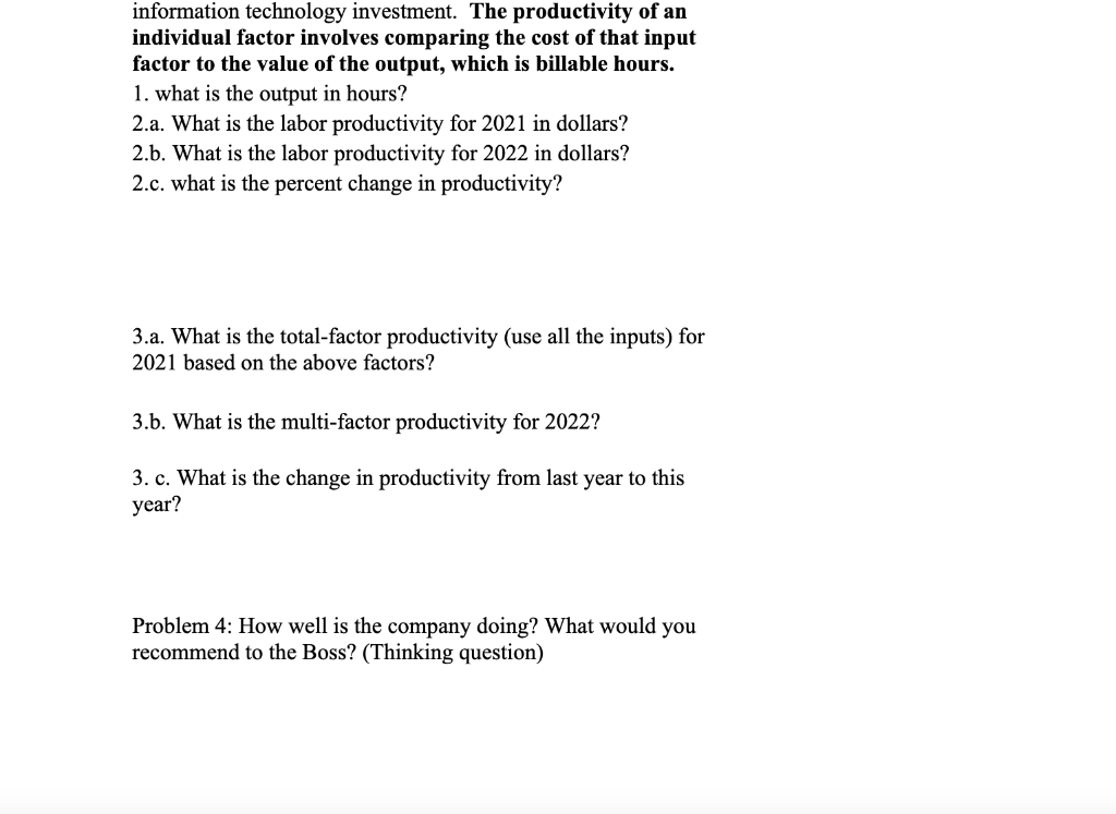 Solved homework - Productivity TLW Consulting has been | Chegg.com