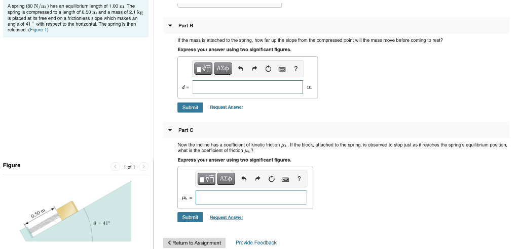 Solved A spring (80 N/m) has an equilibrium length of 1.00 | Chegg.com