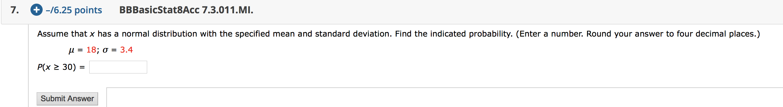 Solved 7. + -76.25 points BBBasicStat8Acc 7.3.011.MI. Assume | Chegg.com