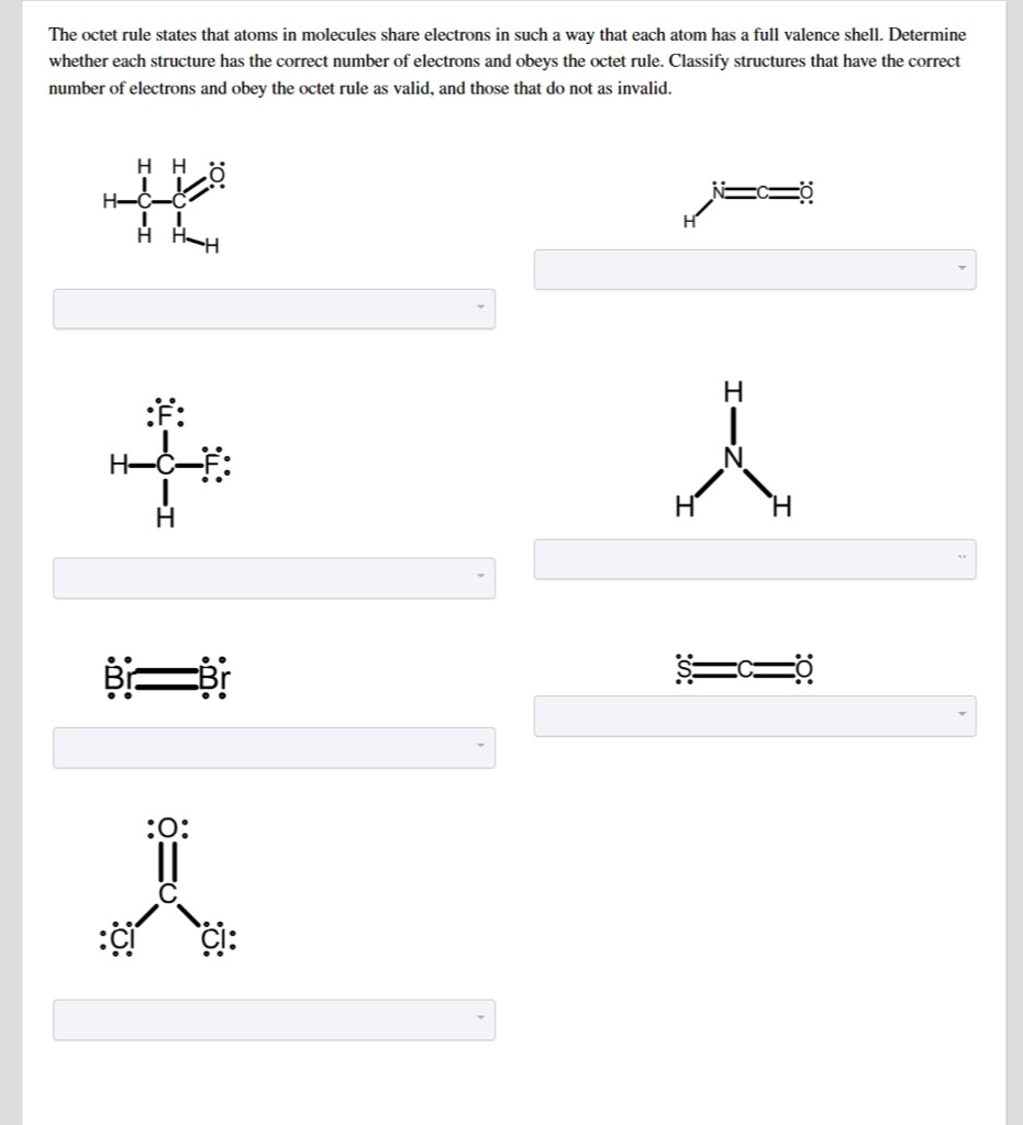 Solved The octet rule states that atoms in molecules share | Chegg.com